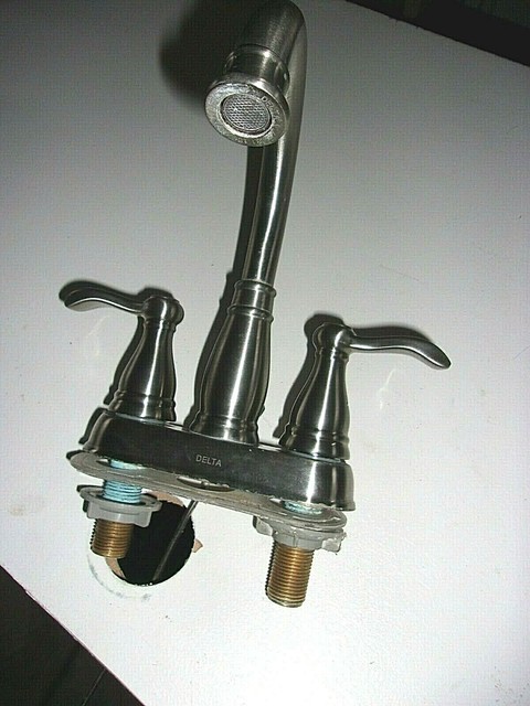 Delta faucet 413763-a 2 handle 2 hole bathroom Faucet Dark brushed ...