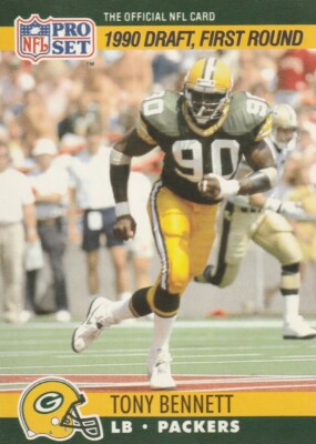 FREE SHIPPING-MINT-1990 PRO SET #686 TONY BENNETT PACKERS 1ST ROUND ...