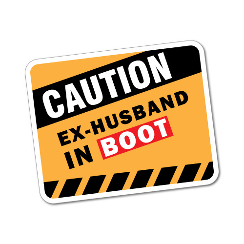 Caution Ex-Husband In Boot Sticker Funny Car Stickers Novelty Decals ...