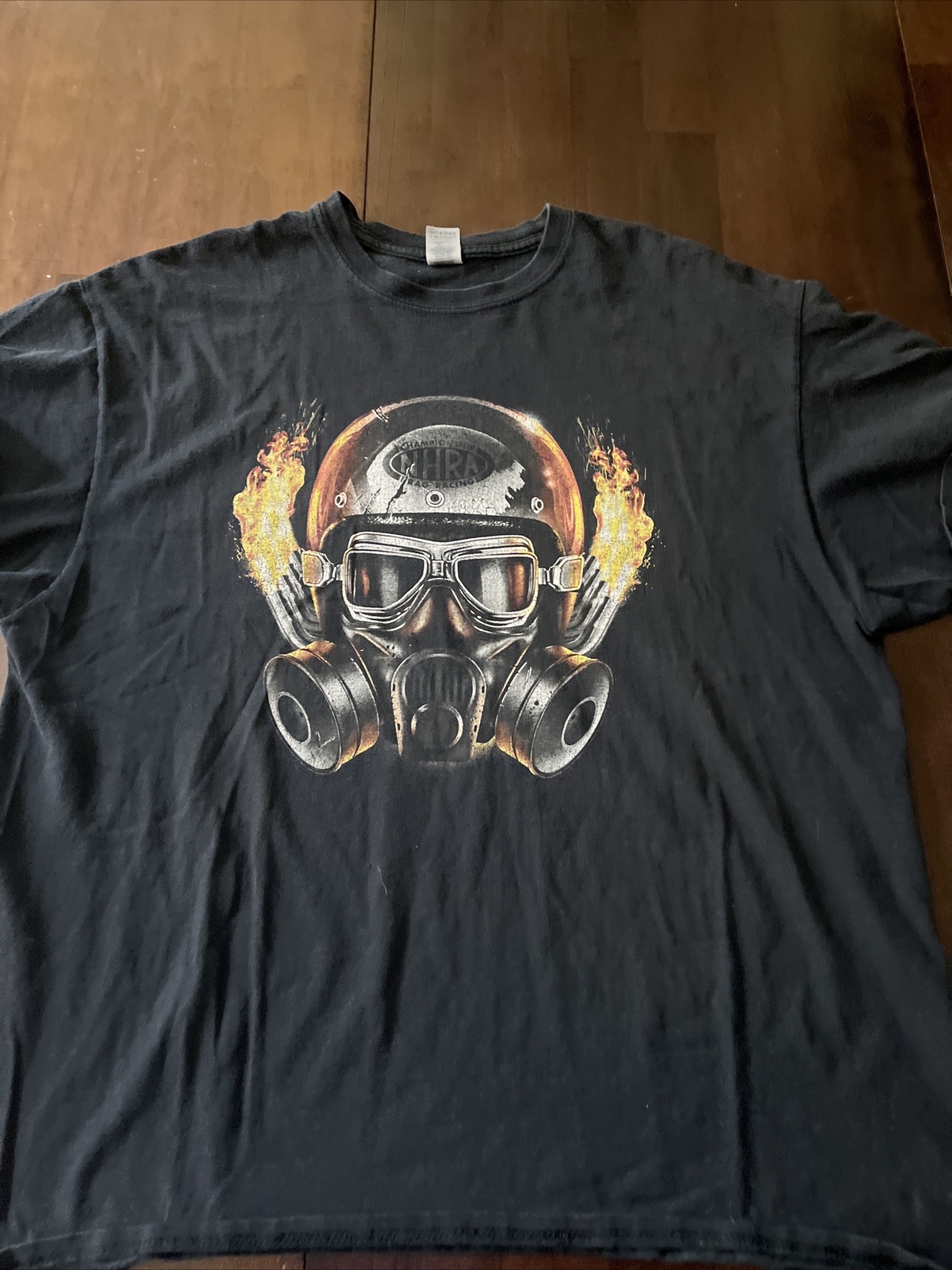 Men’s Vintage NHRA Drag Racing Helmet Flames T-Shirt… - Gem