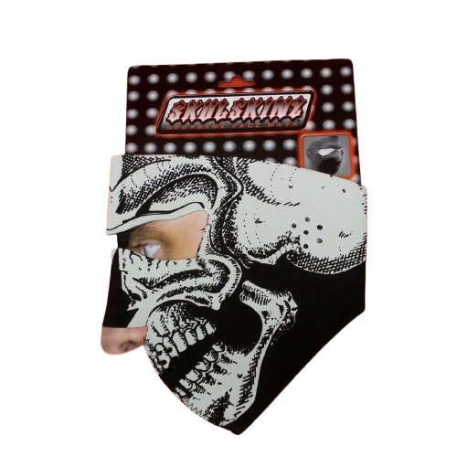 Neoprene Full Face Mask White Skull Reversible Adjustable Skulskinz ...