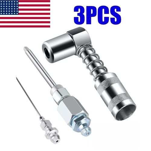 90 Degree Grease Gun Coupler & Needle Dispenser & Injection Needle Tips ...
