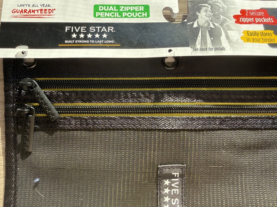 Five Star 2 Zipper Active 3 Grommet Binder Pencil Pouch | eBay UK