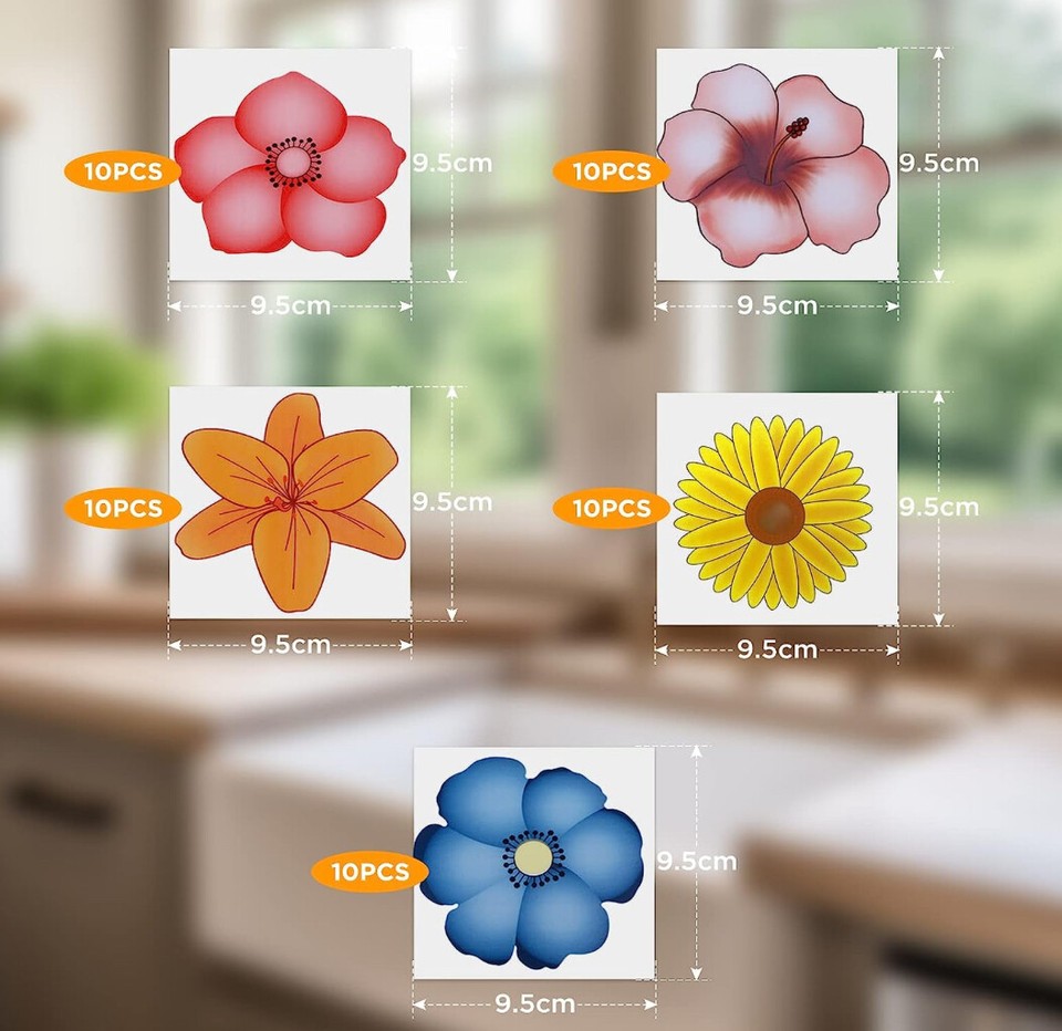 Flower Fly Trap Stickers Window Bug Catcher Insect Killer Sticky Paper ...