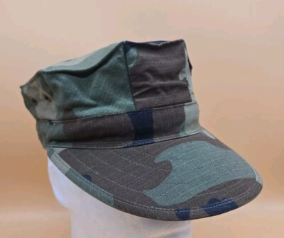 US Military Woodland Camo 8 Point Utility Cover Hat Cap Sz Small | eBay