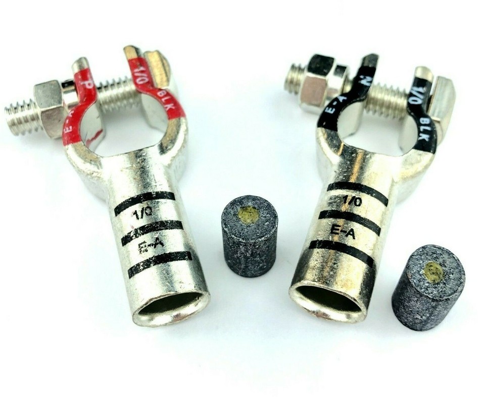Battery Cable Ends Copper Top Post Terminal Connectors Kit w Solder ...