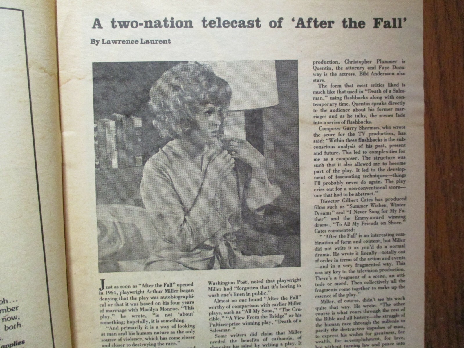 Dec-1974 Washington Post TV Maga(FAYE DUNAWAY/CHRISTOPHER PLUMMER/AFTER ...