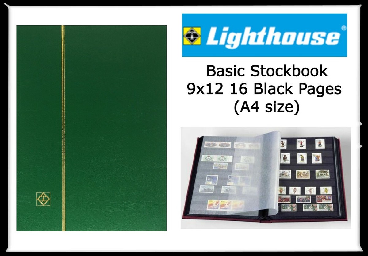 A4 Stamp Albums LIGHTHOUSE BASIC Stamp Stockbook - 32 Page A4 Album ...