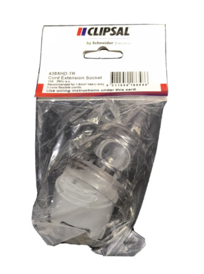 Clipsal 438XHD 250VAC 10A Cord Extension Socket 1.5mm Heavy Duty 438 ...