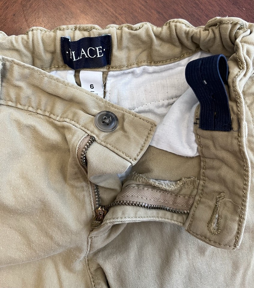 Boys Khaki Beige School Uniform Pants Adj Waist Size 6 The Children’s ...