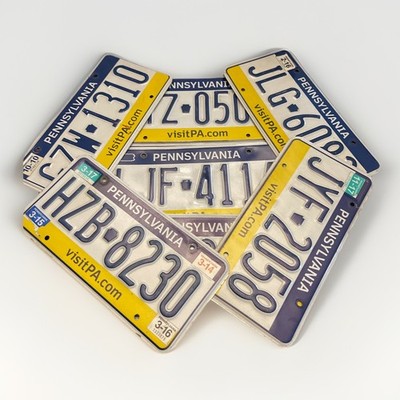 Pennsylvania License Plates Random Letters And Numbers PA Embossed Good ...
