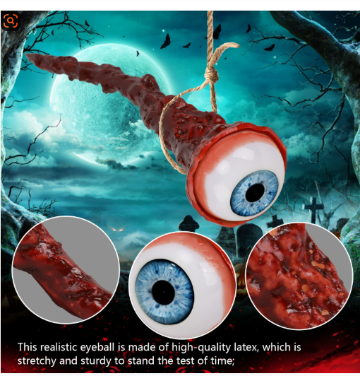 LARGE Halloween Fake Eye Eyeball Scary Prop Party Decoration Handmade ...