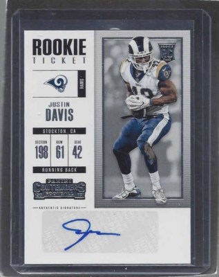 JUSTIN DAVIS 2017 CONTENDERS ROOKIE TICKET RAMS AUTO RC #241 | eBay