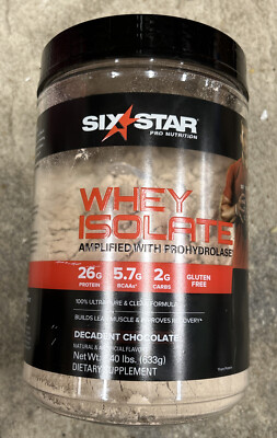 Six Star Whey Isolate Protein Powder-Decadent Chocolate 1.40 Lbs Exp 02 ...