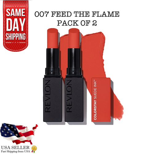 Revlon Colorstay Suede Ink Lipstick 007 Feed The Flame, PACK OF 2 ...