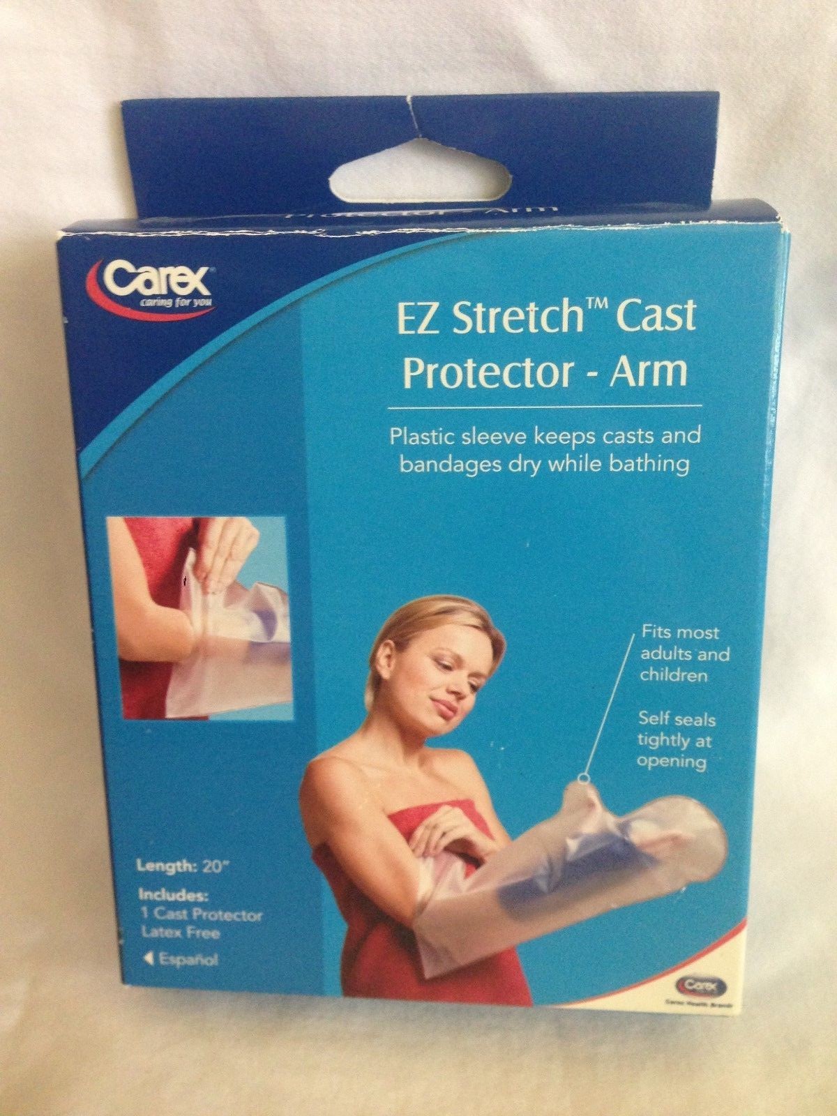 CAREX EZ STRETCH CAST PROTECTOR ARM 20" LENGTH LATEX FREE REUSABLE SELF ...