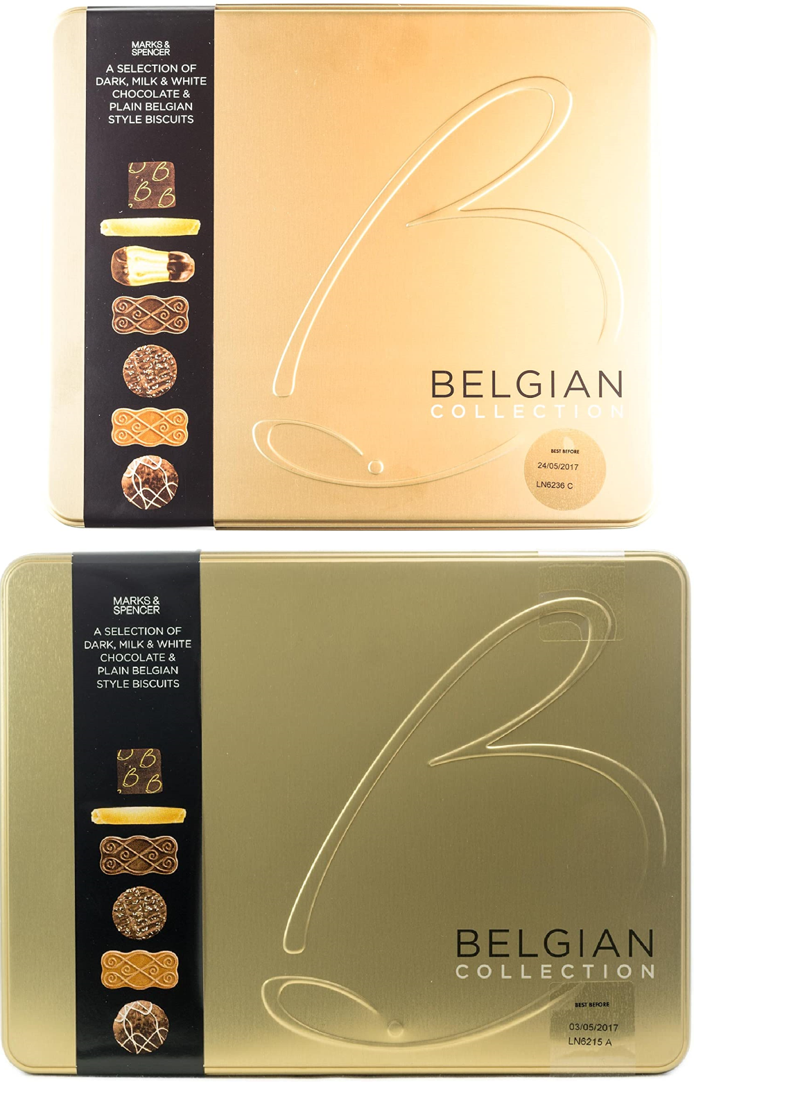 M&S Belgian Style Biscuits Milk White Dark Chocolate Collection 400g ...