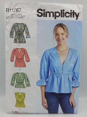 Simplicity 11767 Misses' Top with Sleeve Variations Uncut Pattern Sz 16 ...