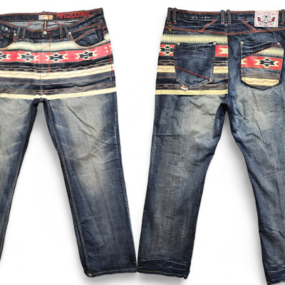 Akademiks Native Warriors Jeans Mens 40x34 Aztec Southwestern Cowboy ...