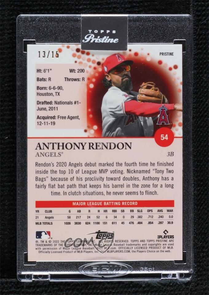 2022 Topps Pristine Pink Pristine Pulsar Refractor /15 Anthony Rendon ...