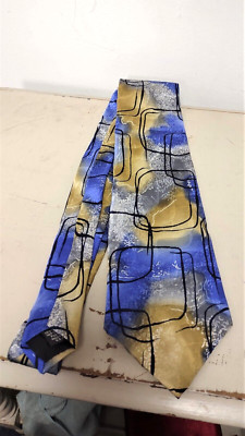 Murano Italia Silk Necktie Tie Multicolor Geometric Print Made In USA ...