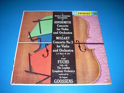 Hindemith Violin Concerto Mozart Conc 3 JOSEPH FUCHS LSO Eugene Gossens ...