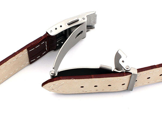 Genuine Leather Watch Strap & Stainless Steel Deployment Clasp 18 20 22 ...