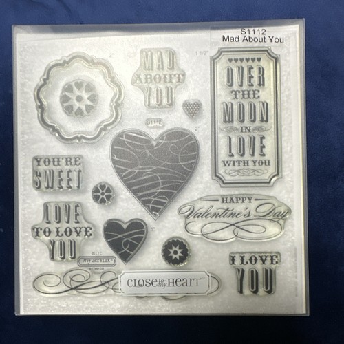 NEW Close to My Heart CTMH~S1112 MAD ABOUT YOU Clear Stamp Set heart ...