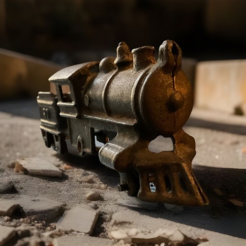 ANTIQUE CAST IRON TOY STEAM TRAIN ENGINE TENDER ONE PIECE LOCOMOTIVE | eBay