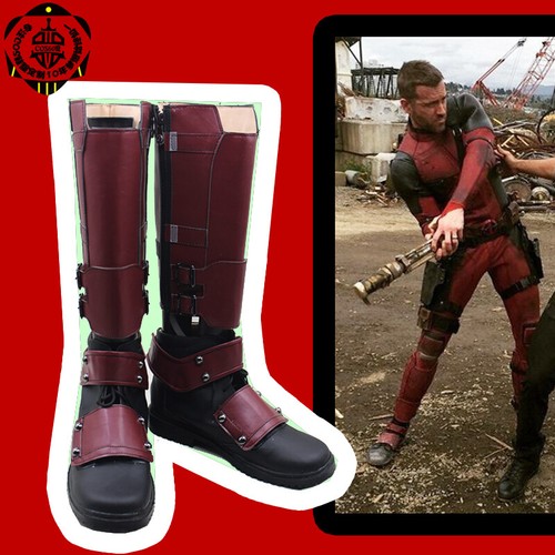 Deadpool 2 Wade Cosplay Leather Boots Shoes Custom | eBay