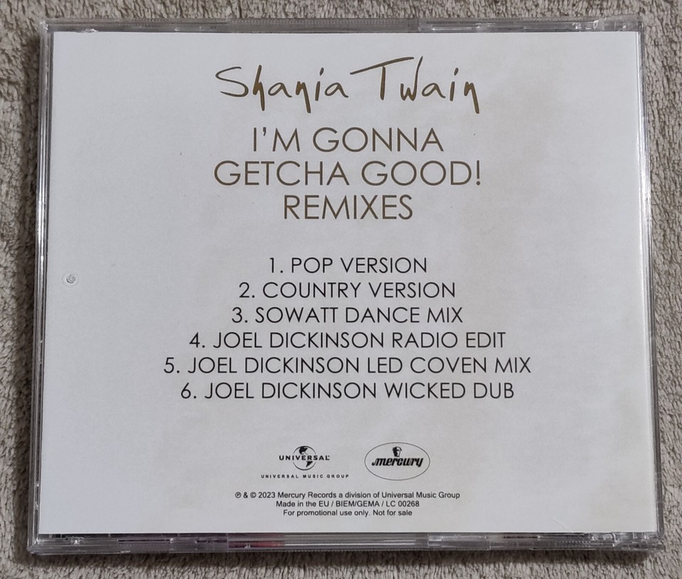 Shania Twain - I'm gonna getcha good! Remixes (CD, 6 tracks, Promo ...