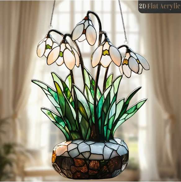 SUNCATCHER- Delicate Snowdrops Acrylic Hanging Decor, 8.3" x 11.8" | eBay
