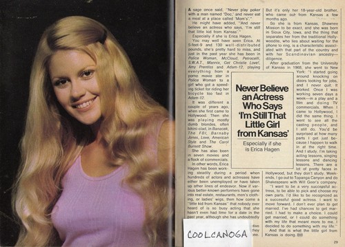 1976 TV ARTICLE BEAUTIFUL ACTRESS ERICA HAGEN KANSAS BORN ~ TOPANGA ...