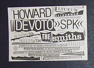 Howard Devoto w/ The Smiths Hand in Glove Era 1983 Mini Poster Type ...