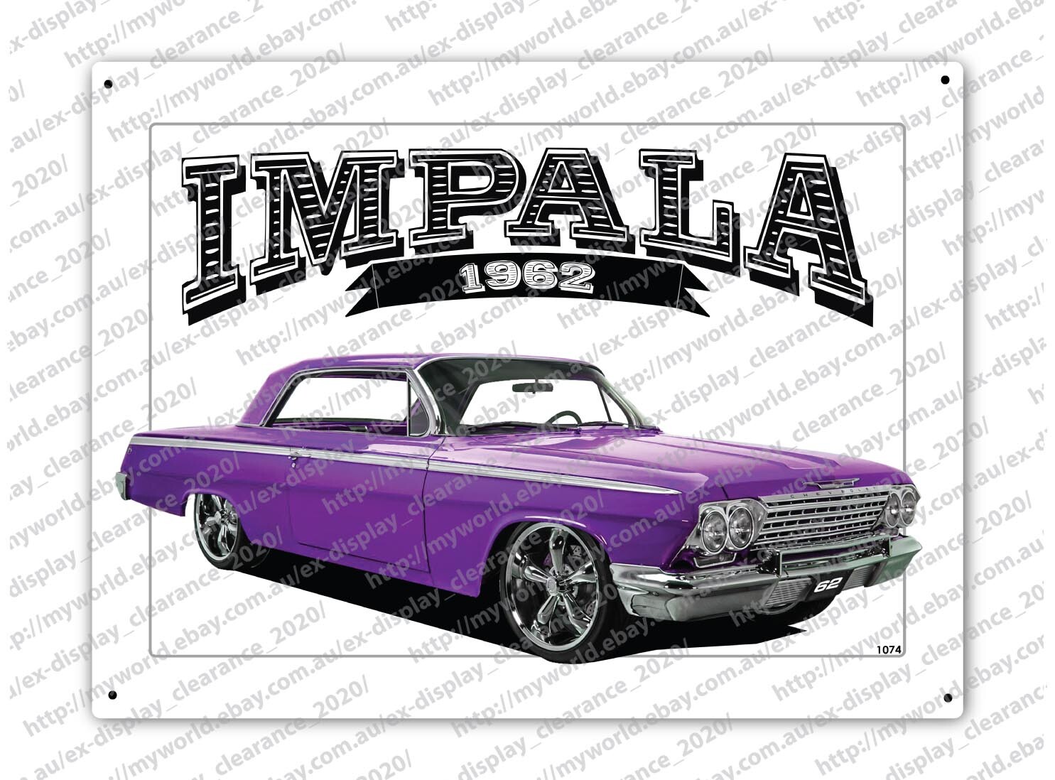 TIN SIGN #1075 TO SUIT RED 1962 CHEVROLET IMPALA ENTHUSIAST OR MAN CAVE ...