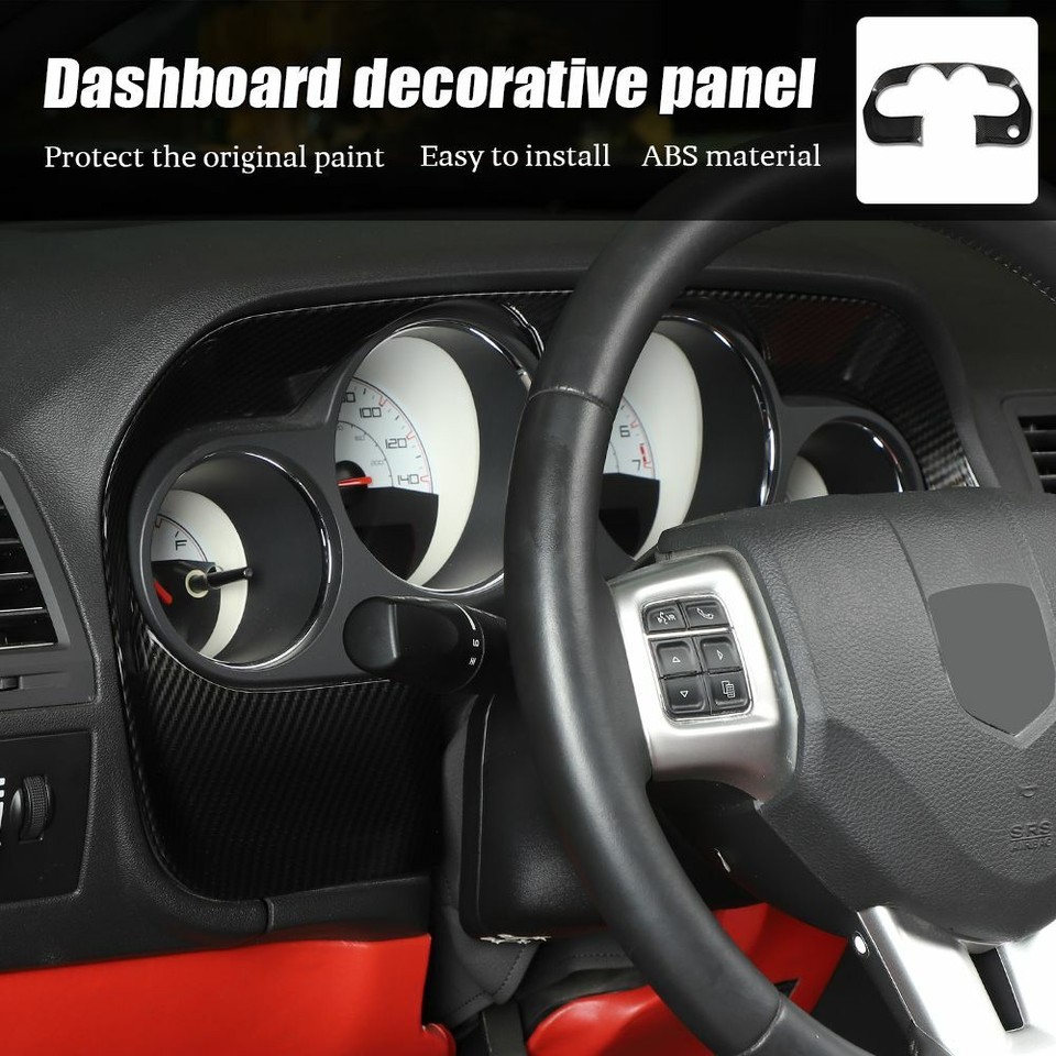 12X Carbon Fiber Interior Dash Panel Cover Trim Kit For Dodge ...