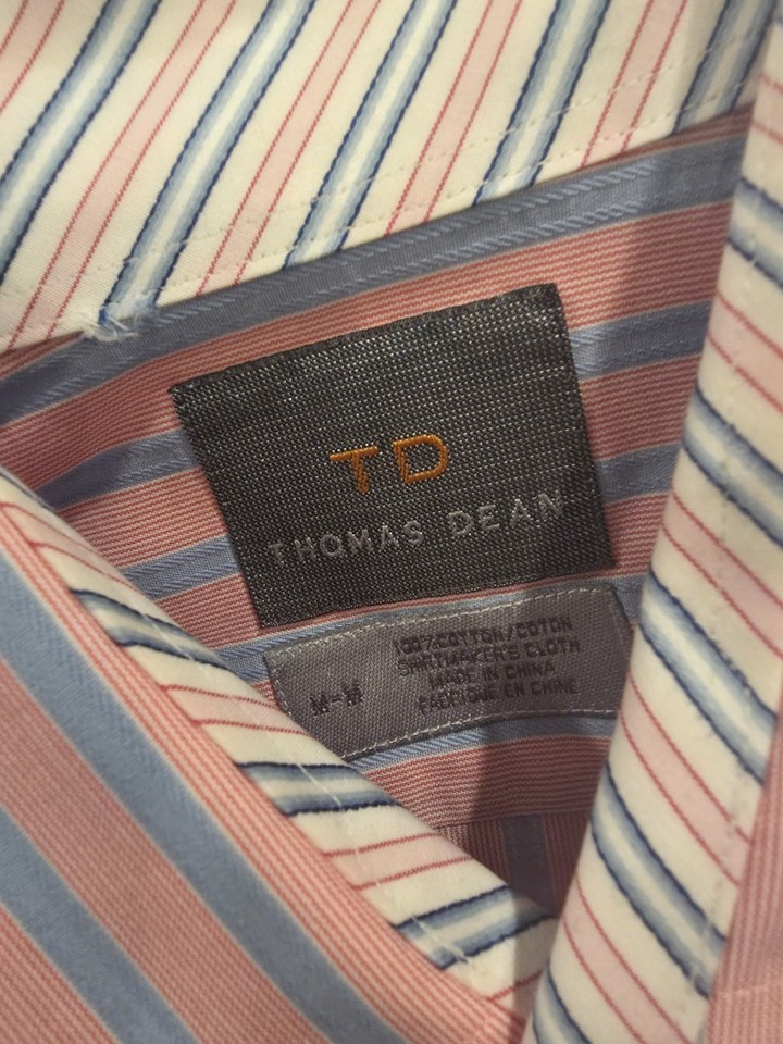 Thomas Dean Mens Long Sleeve Button Up Shirt Size Medium Multicolor ...