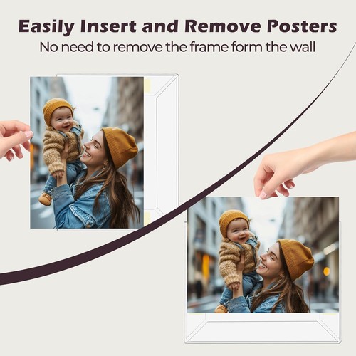 8x10 Acrylic Picture Frame, Clear Frameless Photo 5 Pack 8 x 10 Inches ...