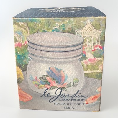 VTG NEW Le JARDIN DE MAX FACTOR Fragrance Candle in Porcelain Jar W/Lid ...