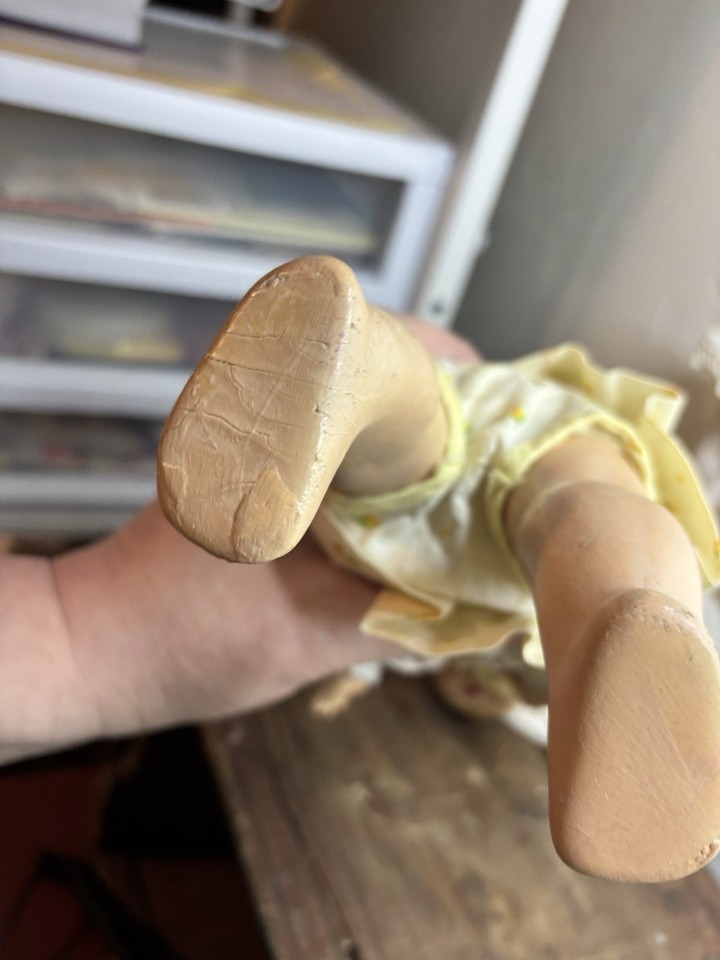 Antique Effanbee Grumpy Baby Doll 13” Compo With Pillow, Dress ...