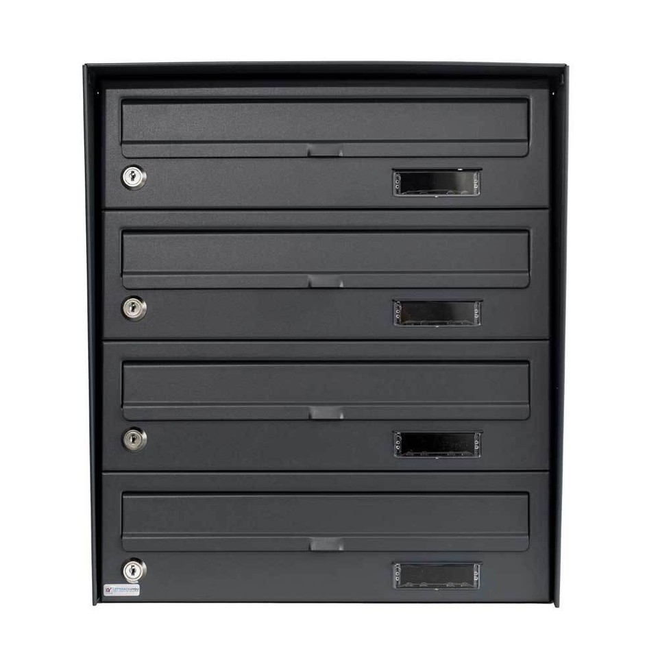 Letterboxes for Flats & Apartments E3, Multiple Post Boxes, RAL 7016 ...