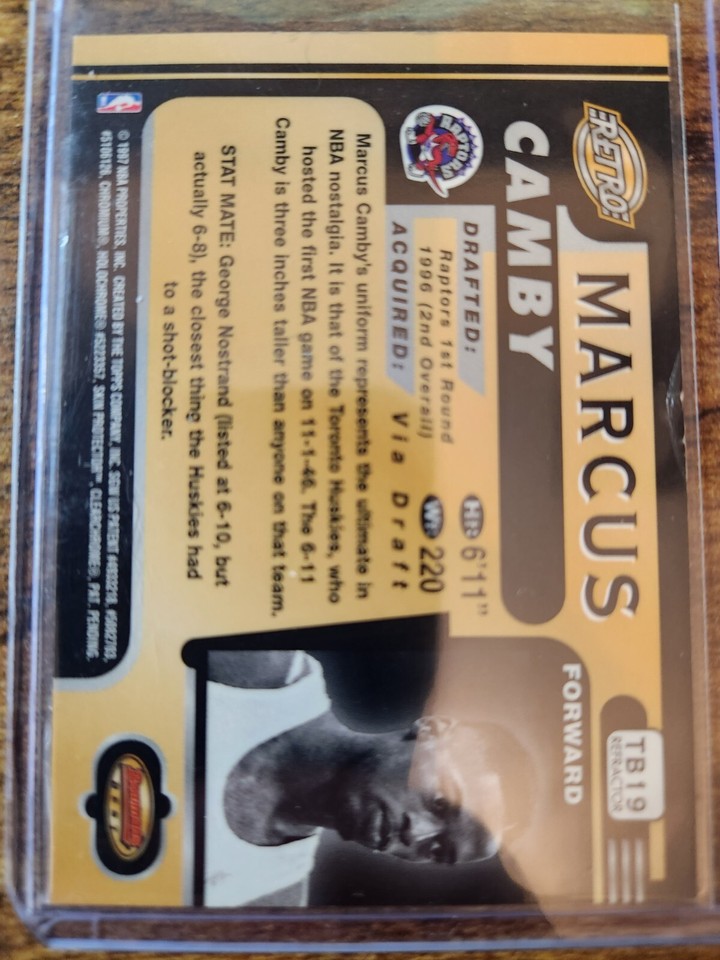 1996-97 Bowman's Best Marcus Camby Retro Rookie RC Refractor #TB19 ...