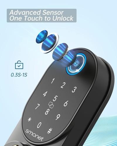 Fingerprint Door Lock SMONET Keyless Entry Smart Lock Electronic Keypad ...
