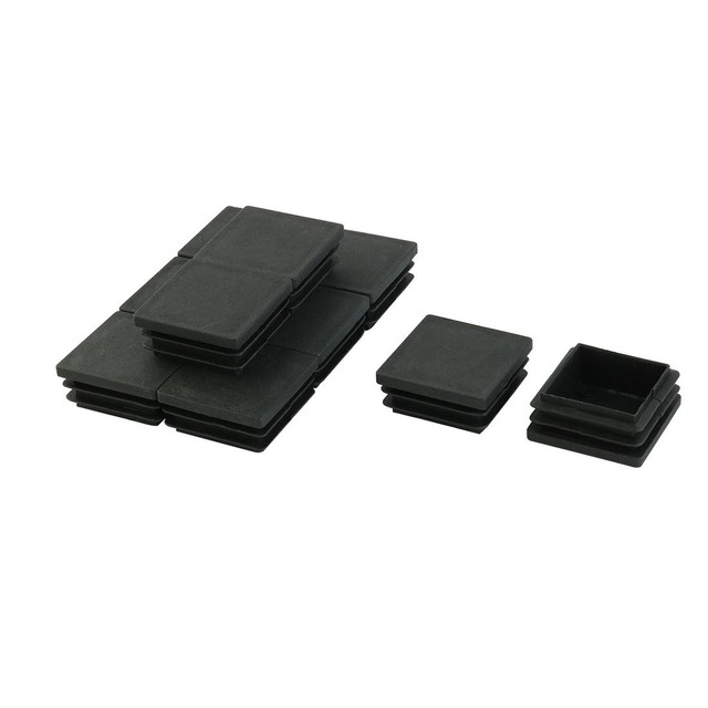 Plastic Square Table Chair Tube Inserts End Blanking Black 40mm x 40mm ...