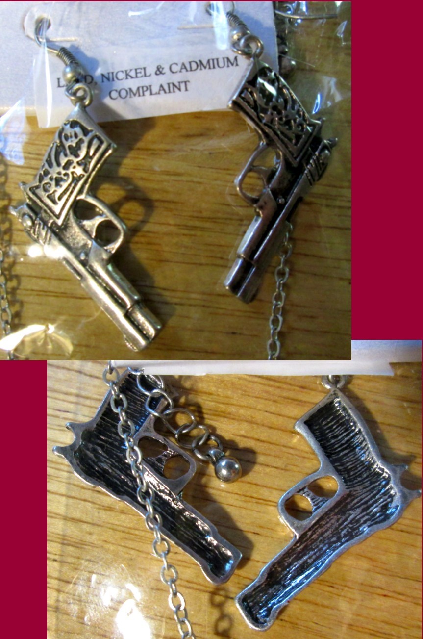 GUN Pistol Revolver Antique Skeleton Crystal KEYS Silver Cowboy Police ...