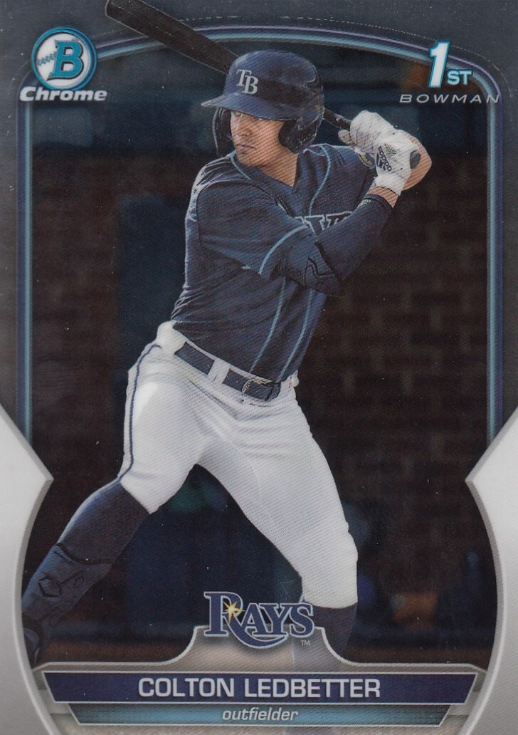 COLTON LEDBETTER BOWMAN CHROME DRAFT 1ST ROOKIE CARD RC RAYS #BDC-34 ...