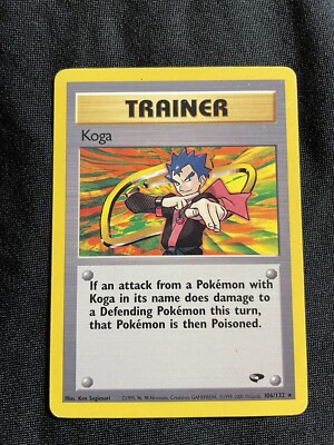 Pokemon Card - Koga Gym Challenge Trainer Non Holo Rare 106/132 WOTC ...