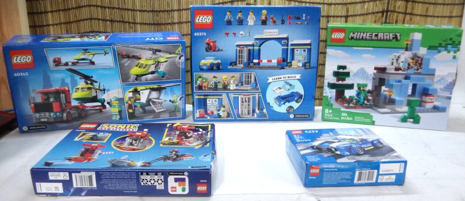 Lot of 5 LEGO Unopened Sets Minecraft, Sonic, and Lego City | eBay