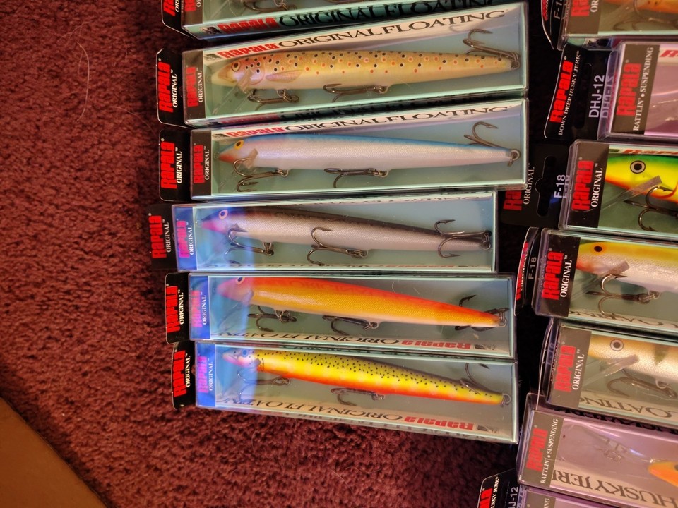 Lot Of 20 Rapala Fishing Lures Multiple Colors Original And Husky Jerk ...
