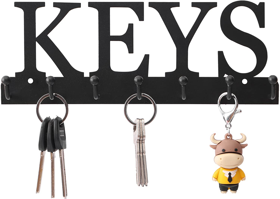 Key Holder Wall Mounted Key Hooks for Wall Decorative with 7 Hooks ...